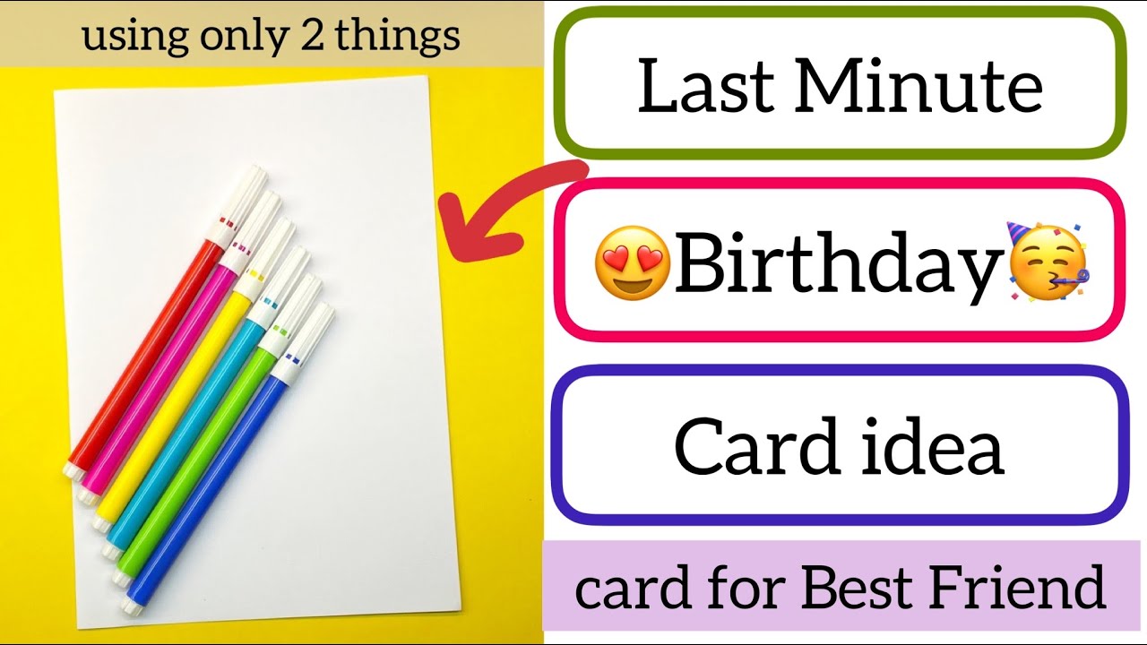 Last Minute Birthday card idea | Beautiful White Paper Birthday card ...