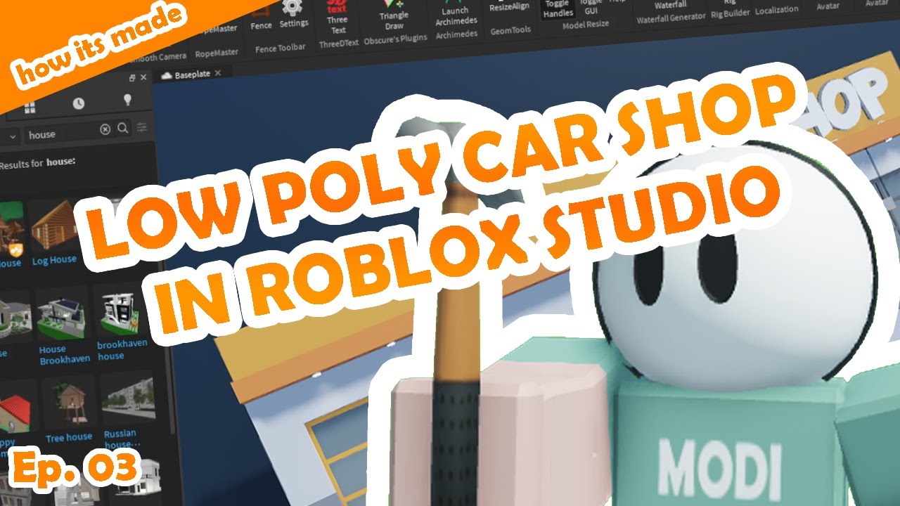 LOW POLY CAR SHOP IN ROBLOX STUDIO - YouTube