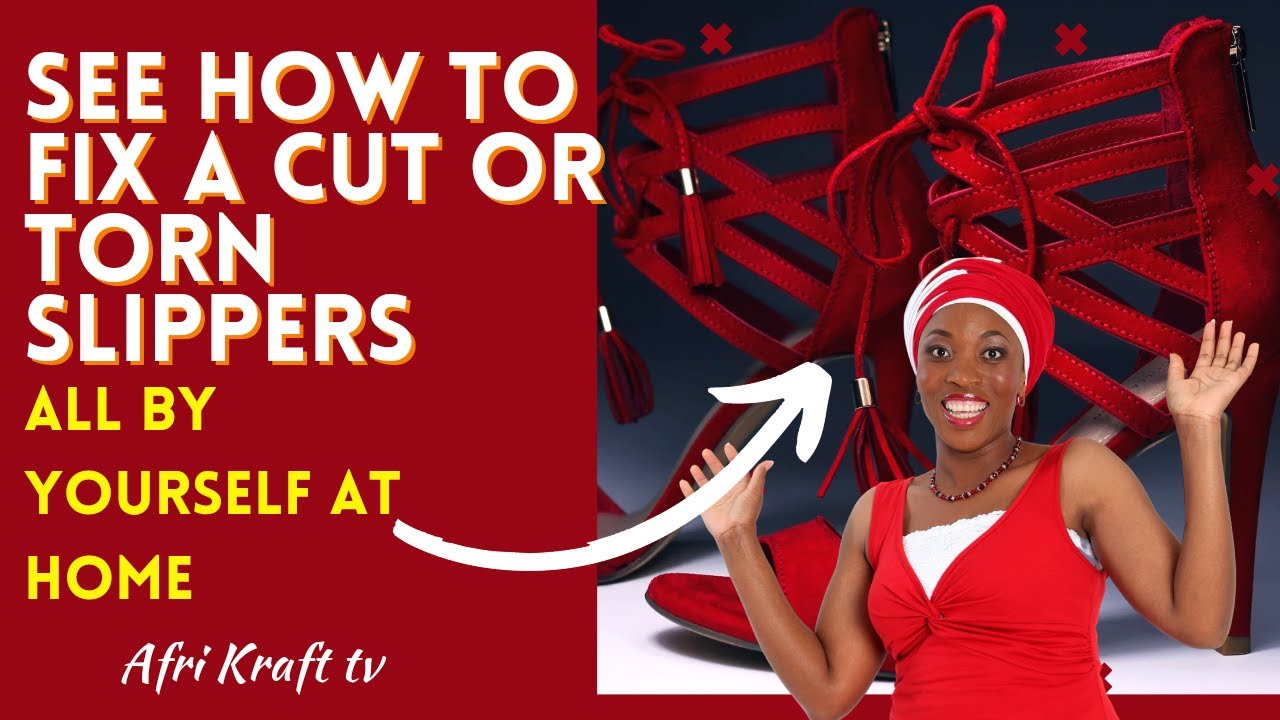 how to repair a torn slippers or shoe without stress at home#diycrafts# ...