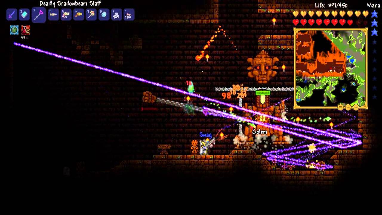 Terraria 1.2 - How to never die against the Golem Boss - YouTube