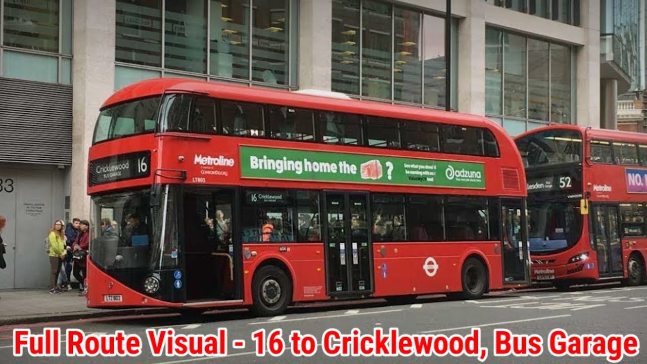 Full Route Visual | London Bus Route 16 - Victoria to Cricklewood, Bus ...