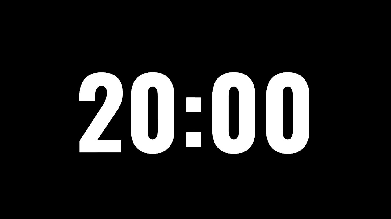 20 Minute Simple Timer - Great for Work, Quick Tests, Classroom , Study ...
