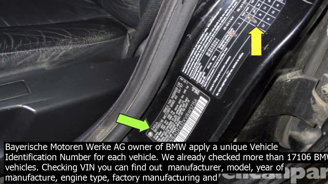 Bmw vin number location vin decoder bmw vin vehicle identification is ...