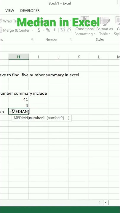 Median formula in excel|| How to find Median in Excel - YouTube