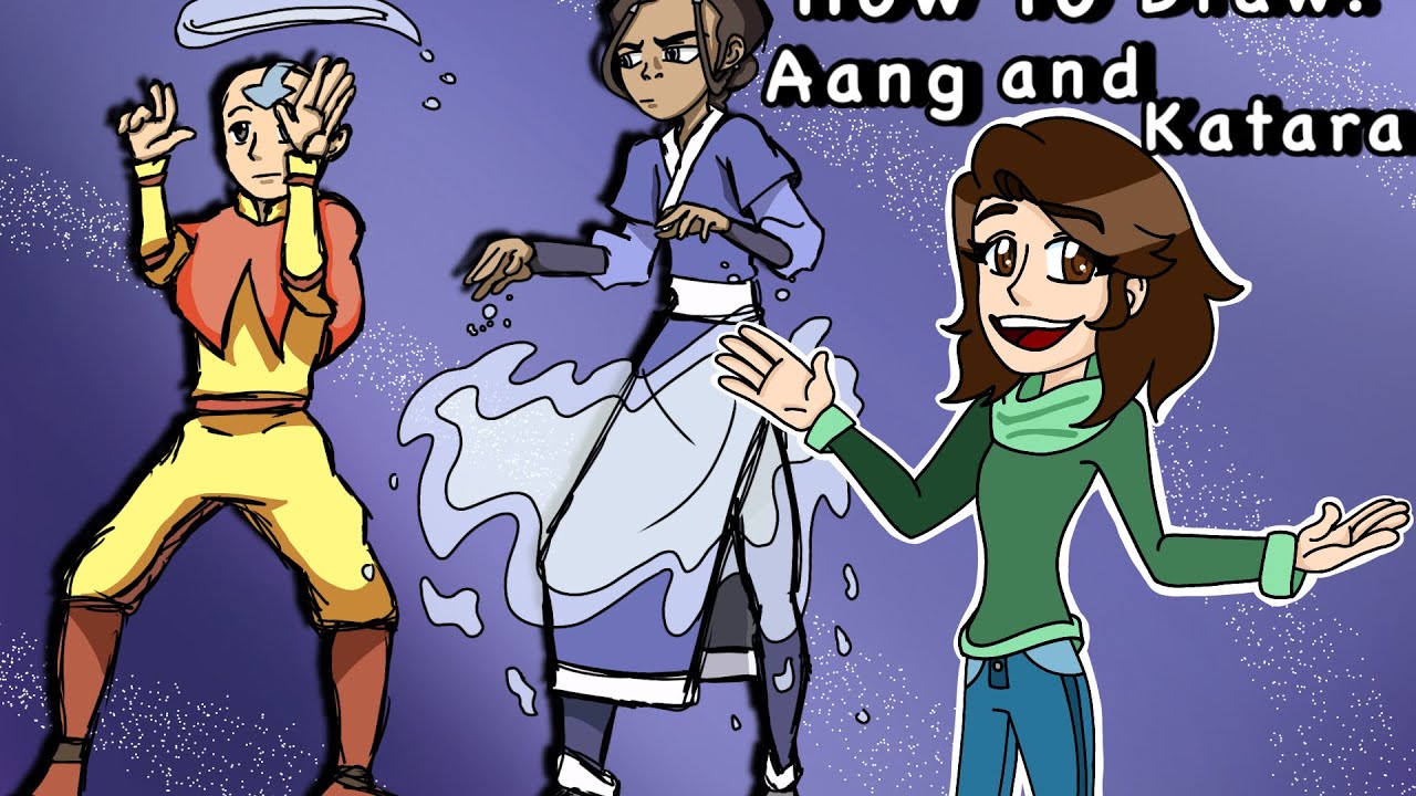 Drawing Tutorial: How to Draw Aang and Katara - YouTube