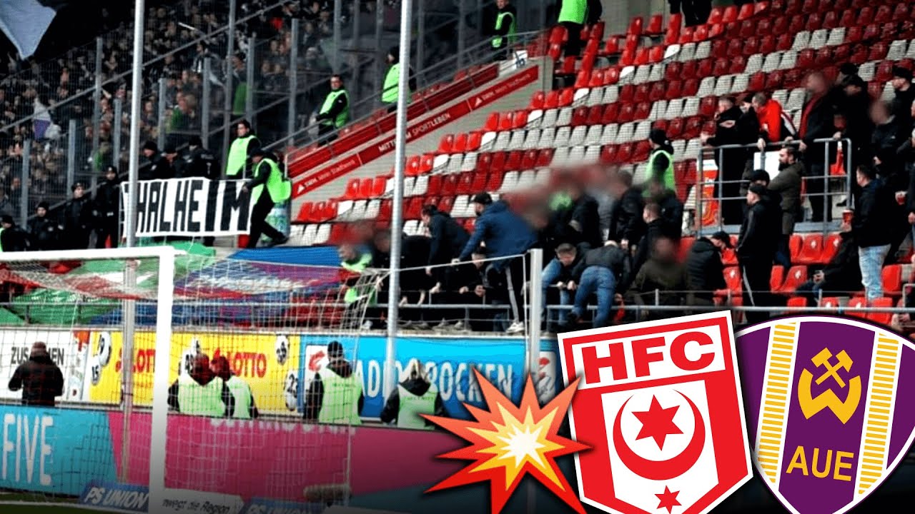 Tribünen-Angriff, Anti-Polizei-Aktion & Choreo! (Halle - Aue 5:2) - YouTube