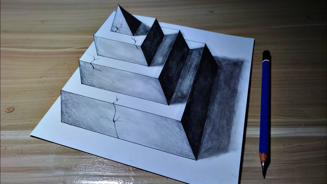 How to Make a 3D Concrete Pyramid/3D Trick Art - YouTube