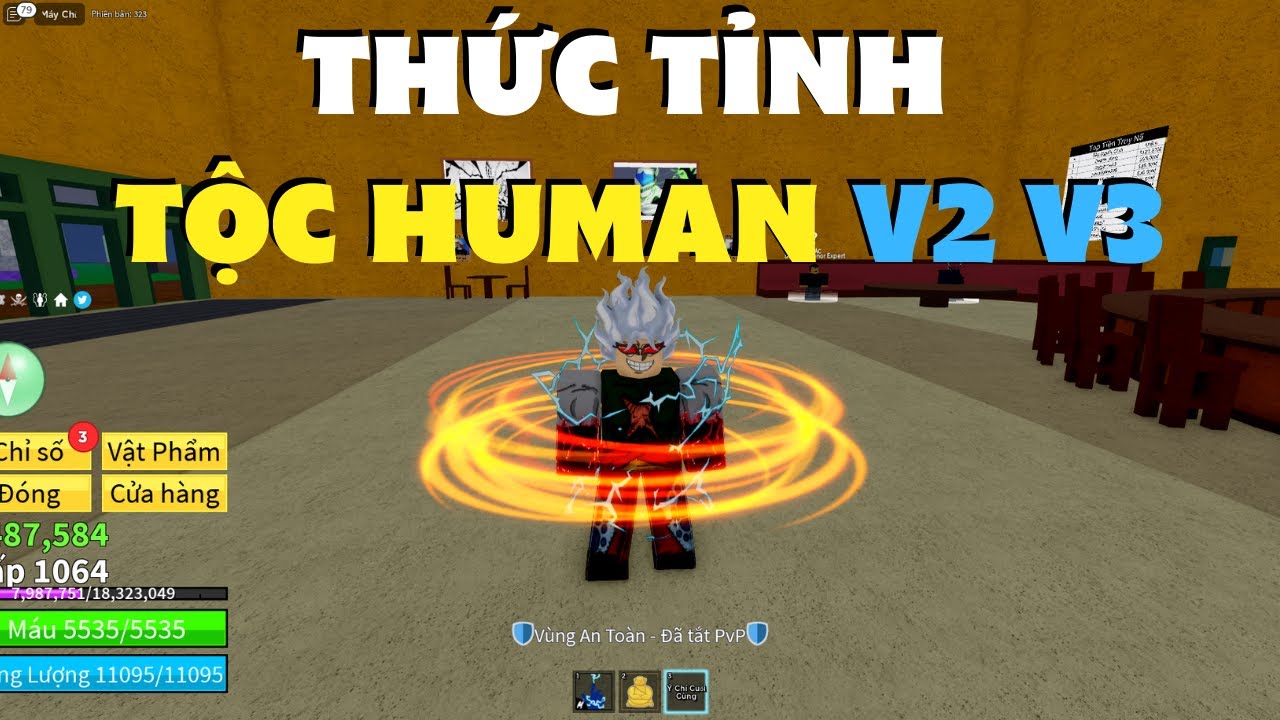 Cách THỨC TỈNH TỘC HUMAN V2 V3 | Sức mạnh ý chí cuối cùng trong Blox ...