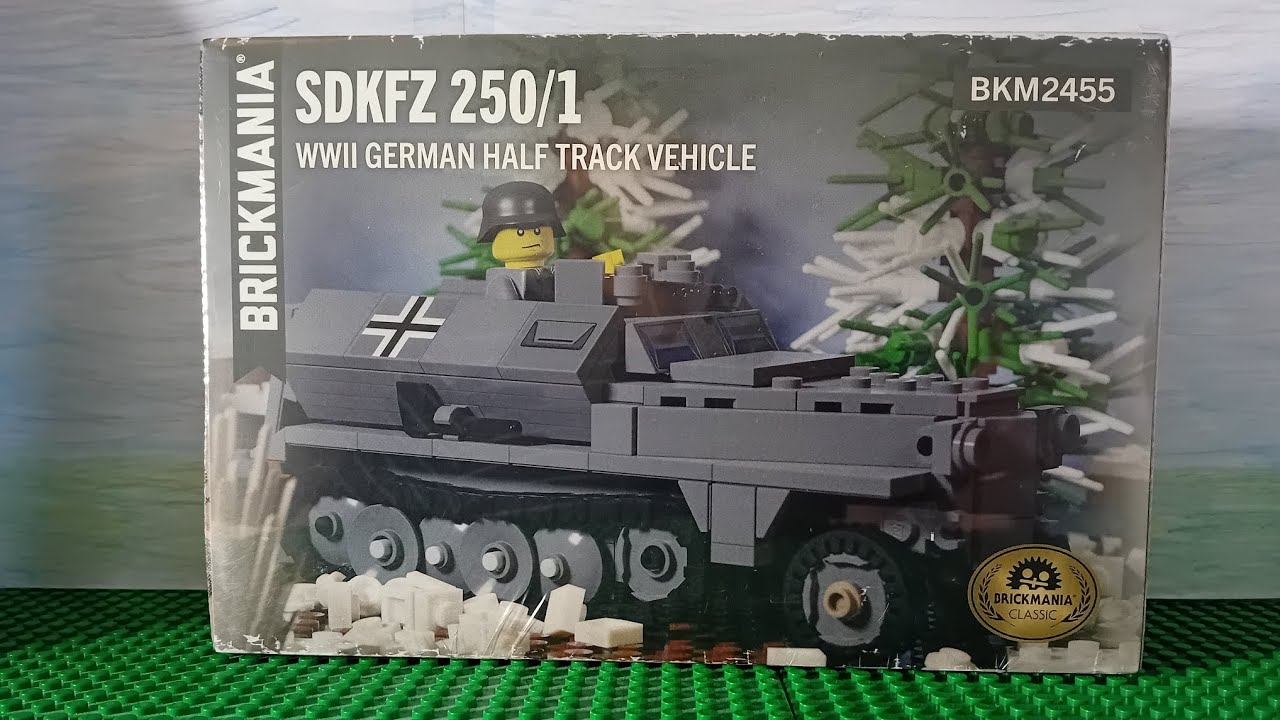 Brickmania SDKFZ 250/1 WW2 German half track vehicle build and review ...