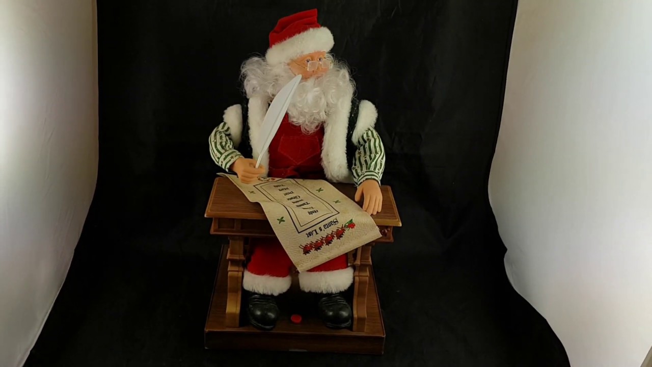 Animated Santa At His Desk Sings Making his List North Pole Productions ...