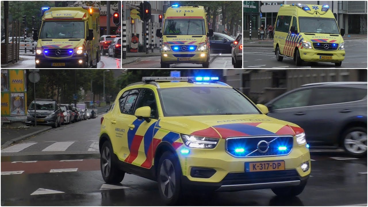 [Tegen verkeer in/Versneller] Ambulances met spoed naar verschillende ...