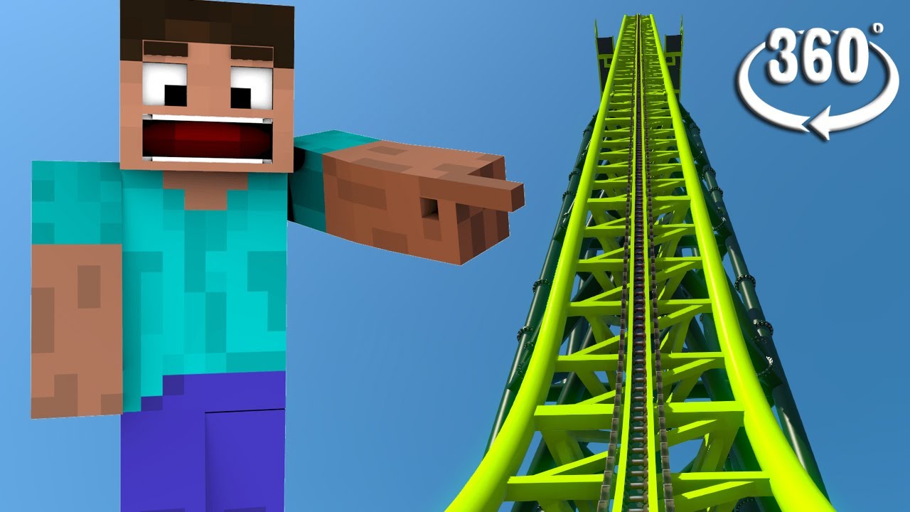 🔴Minecraft 360° VR Extreme Roller Coaster Ride - YouTube