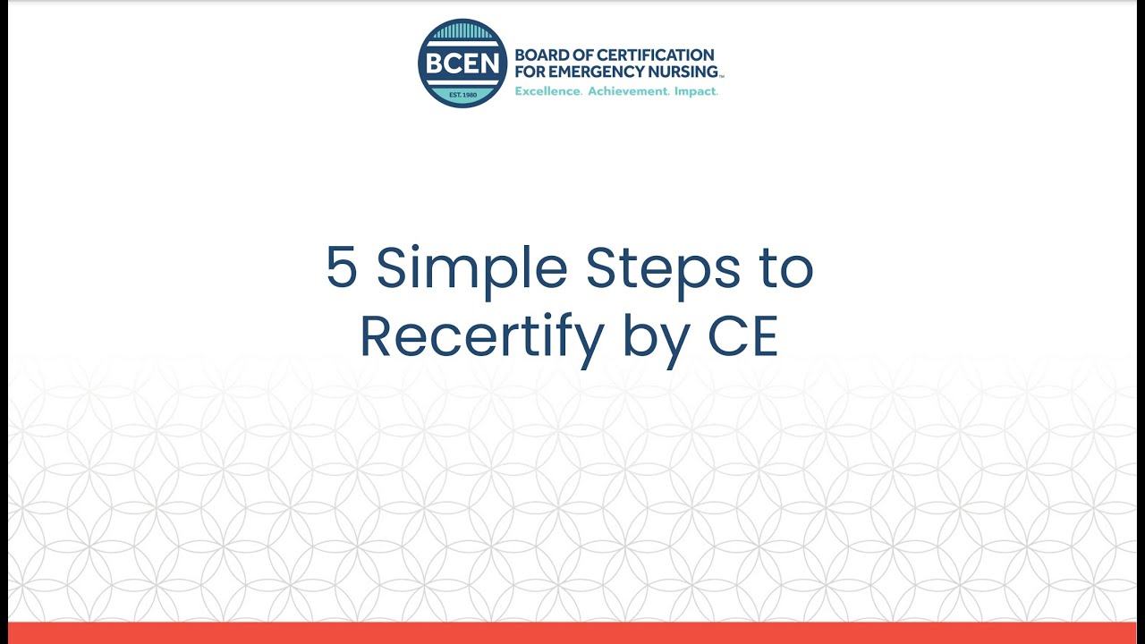 5 Simple Steps to Recertification Webinar - YouTube
