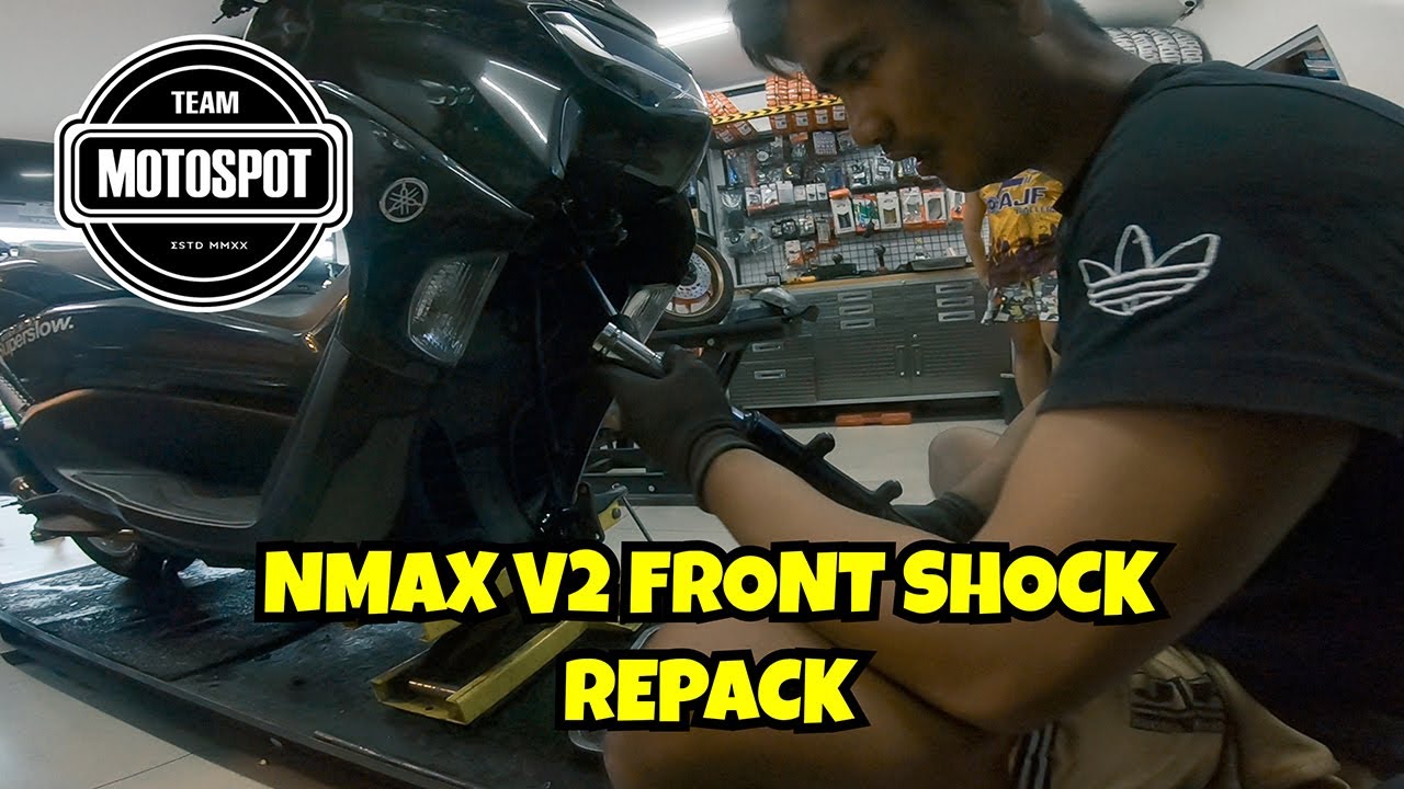 NMAX V2 FRONT SHOCK REPACK | MOTO-SPOT - YouTube