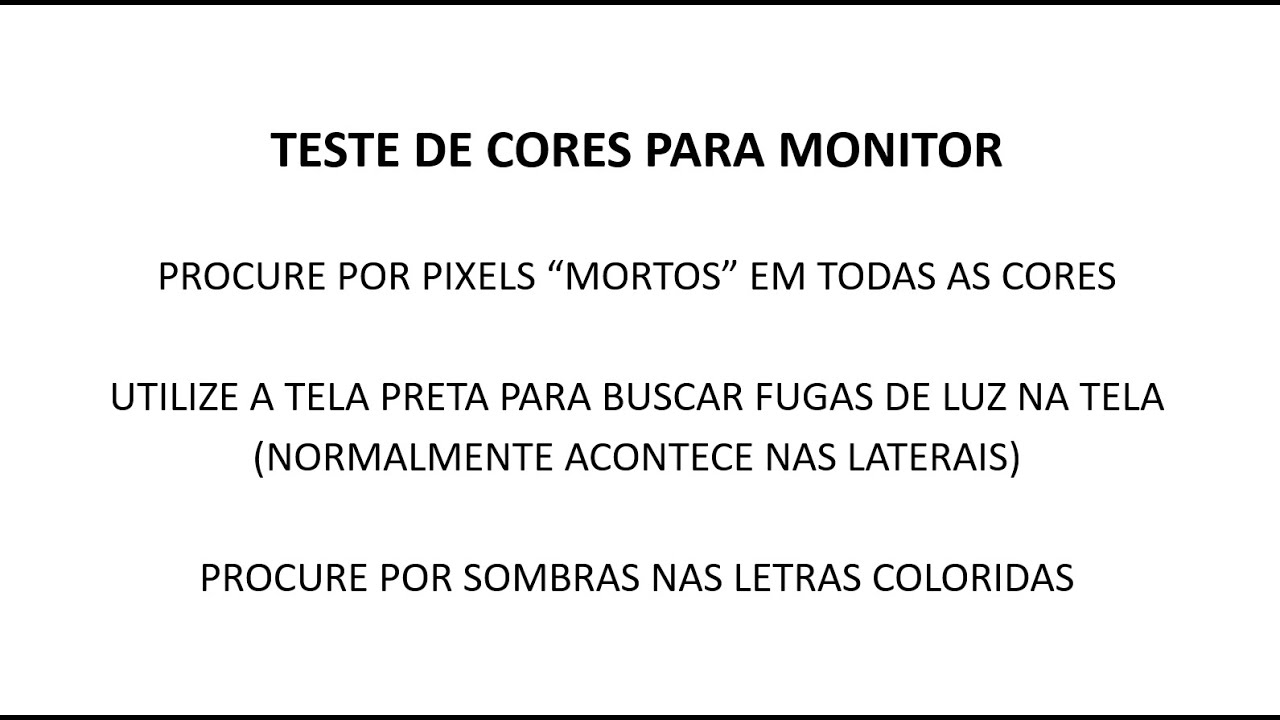 TESTE DE IMAGEM E QUALIDADE PARA MONITOR - YouTube