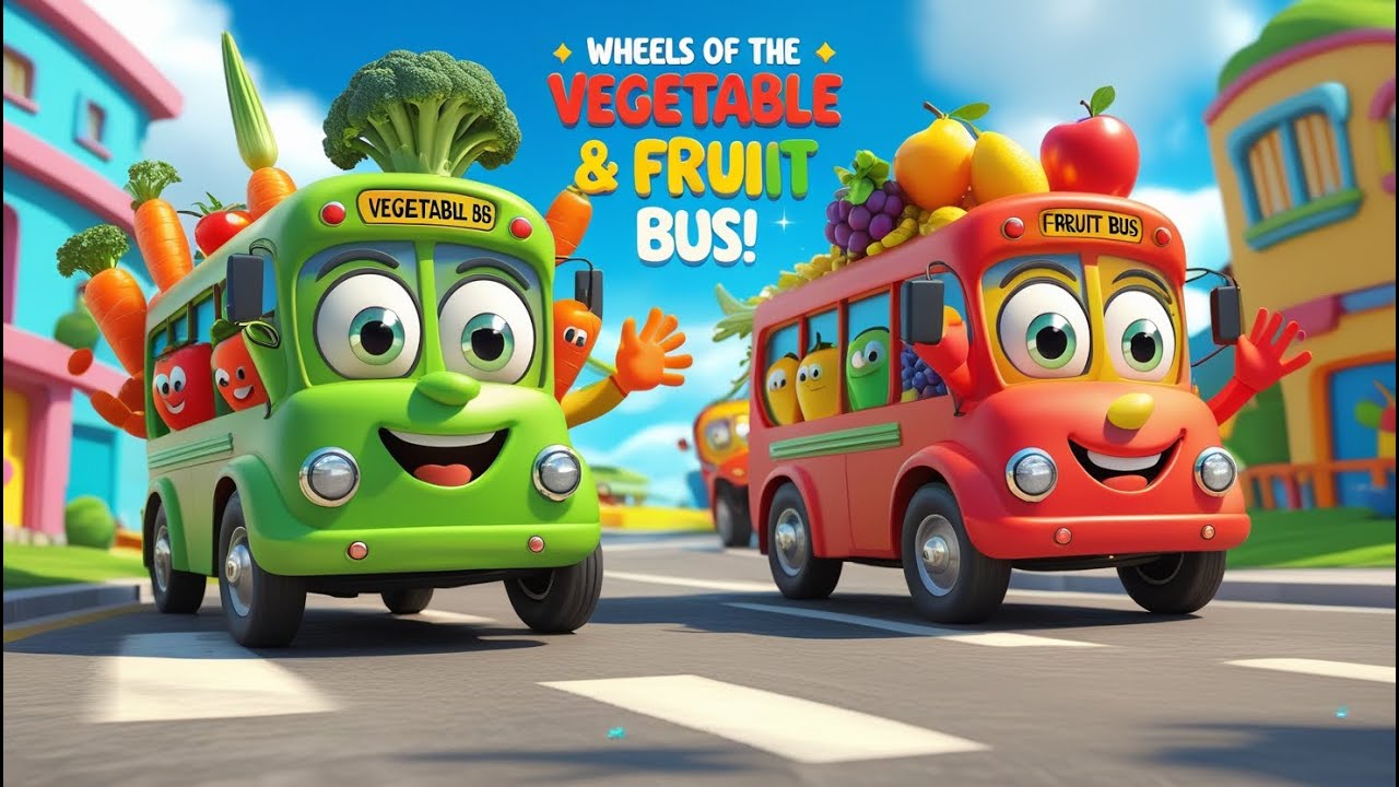The Wheels of the Vegetable Bus & The Wheels of the Fruit Bus! - YouTube