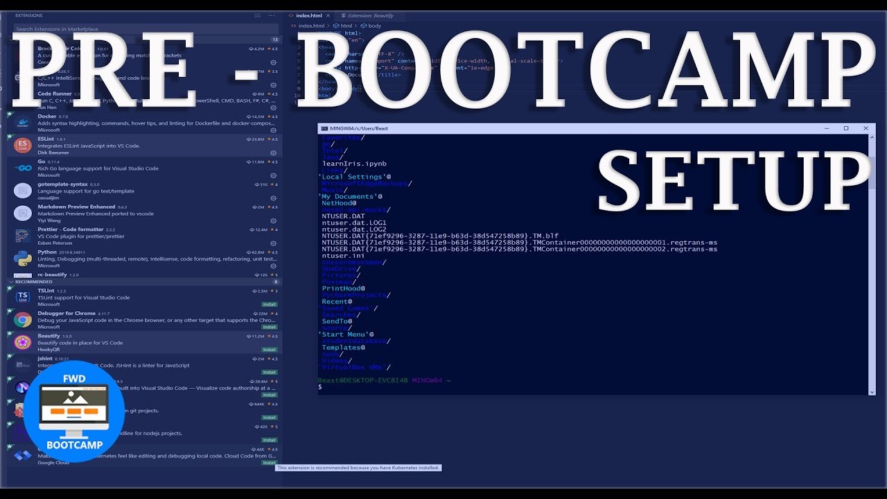 SETUP | FREE ONLINE FULLSTACK WEB DEVELOPMENT BOOTCAMP - YouTube