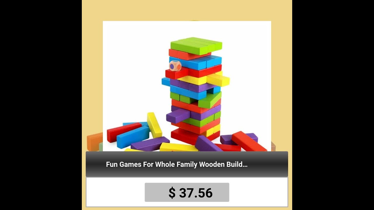 Fun Games For Whole Family Wooden Building Blocks Stacking Balance ...