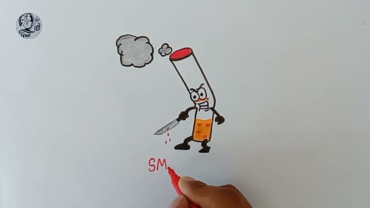 Smoking Kills Drawing | World No Tobacco Day Poster Drawing | Easy ...
