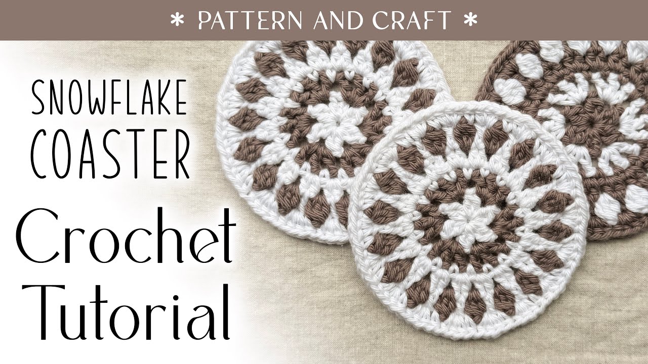 Scandi Snowflake Crochet Coaster Tutorial - YouTube