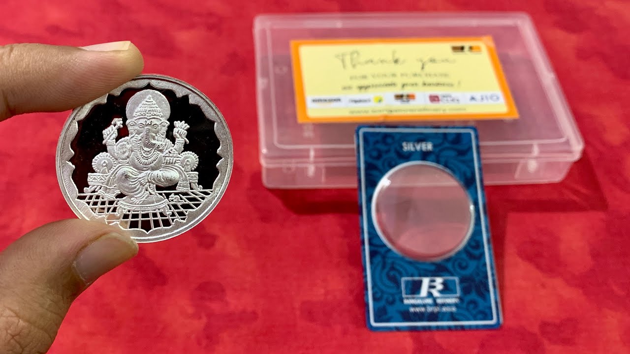 BRPL 20 Gram Ganesh Ji Silver Coin Unboxing From Ajio | Indian ...