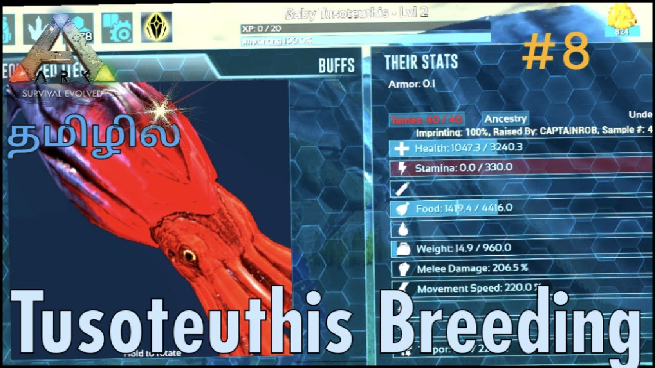 How To Breed Tusoteuthis/Tuso Breeding In Ark Survival Evolved Gameplay ...