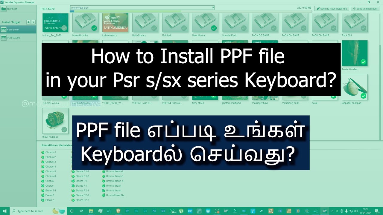 How to Install PPF file in your Psr s/sx series Keyboard in Tamil ...