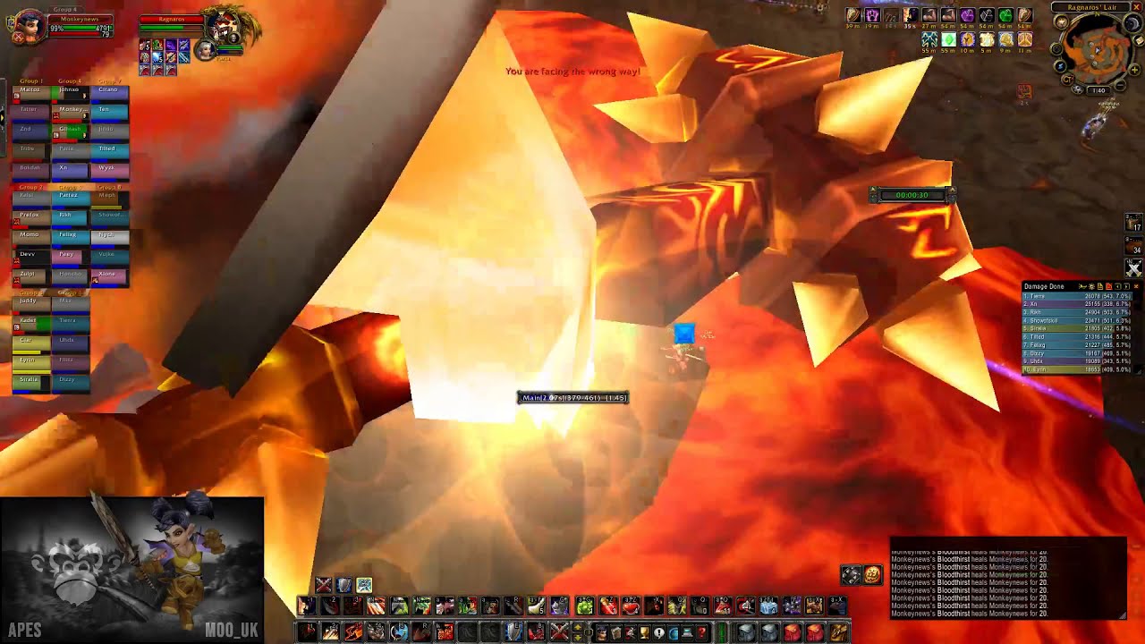 MOLTEN CORE World First RAGNAROS full fight (Monkeynews APES POV) - YouTube