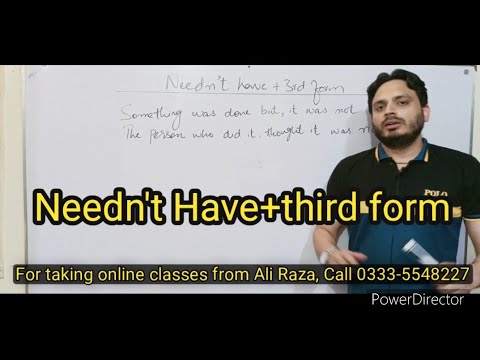 Needn't Have + Third form | By Syed Ali Raza - YouTube