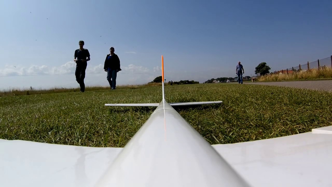 Phase 6 RC Glider Flight 2 flown at Bridlington Tail View - YouTube