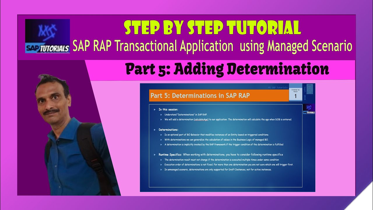 Part 5: SAP RAP Transaction App - Managed Scenario: Adding Determinations - YouTube