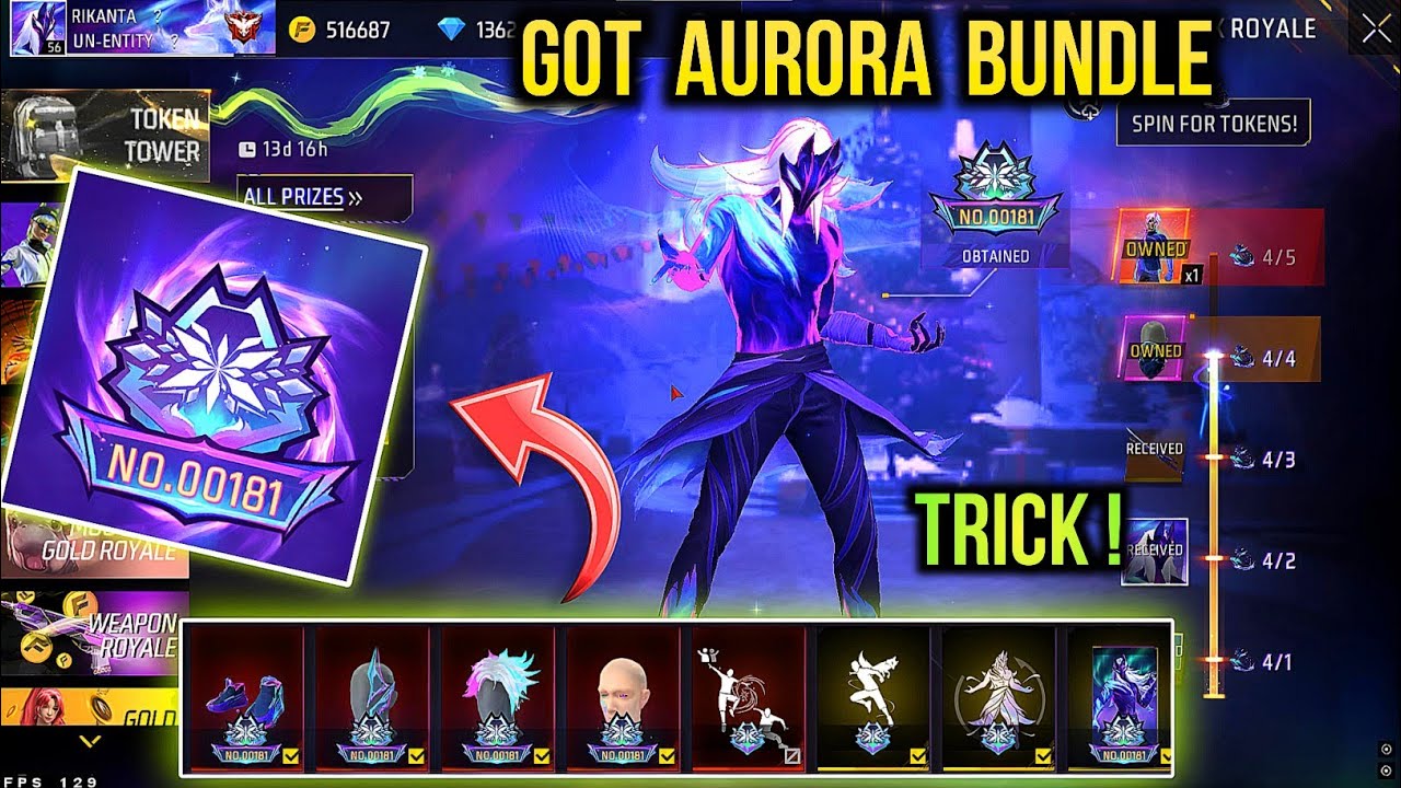 Got Legendary Aurora Bundle - Free Fire New Bundle | Aurora Bundle Spin | Free Fire New Event ...