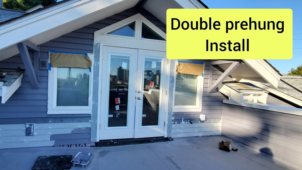 How to install a double prehung door jamb, (double door frame ...