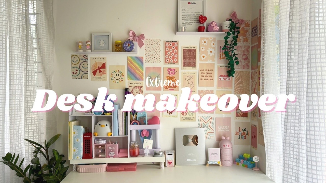 Extreme Desk Makeover 🧸☁️ || Pinterest Inspired 📍|| Cuddle Cloud - YouTube