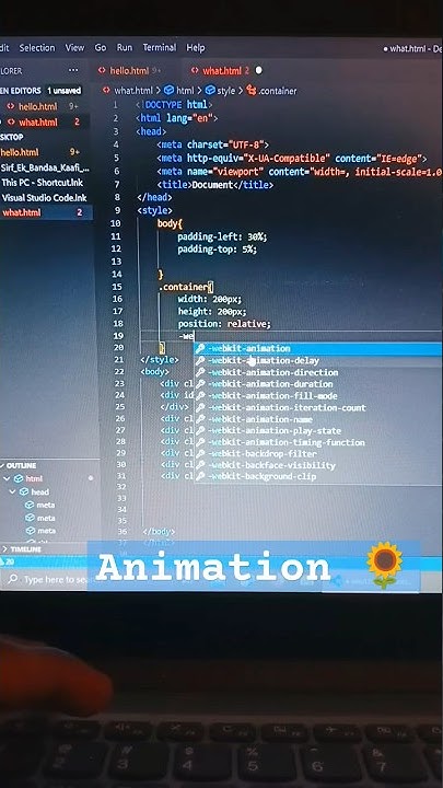 Animation by using CSS HTML languages #coding #viral #programming #frontend #python - YouTube