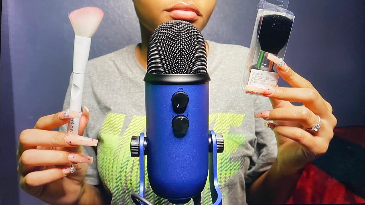 ASMR | Up Close Mic Brushing & Mouth Sounds - YouTube