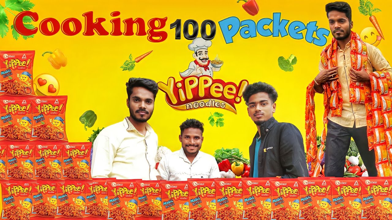 We Cooked 100 Packets of Yippee Noodels 😱#cooking #video #yippee ...