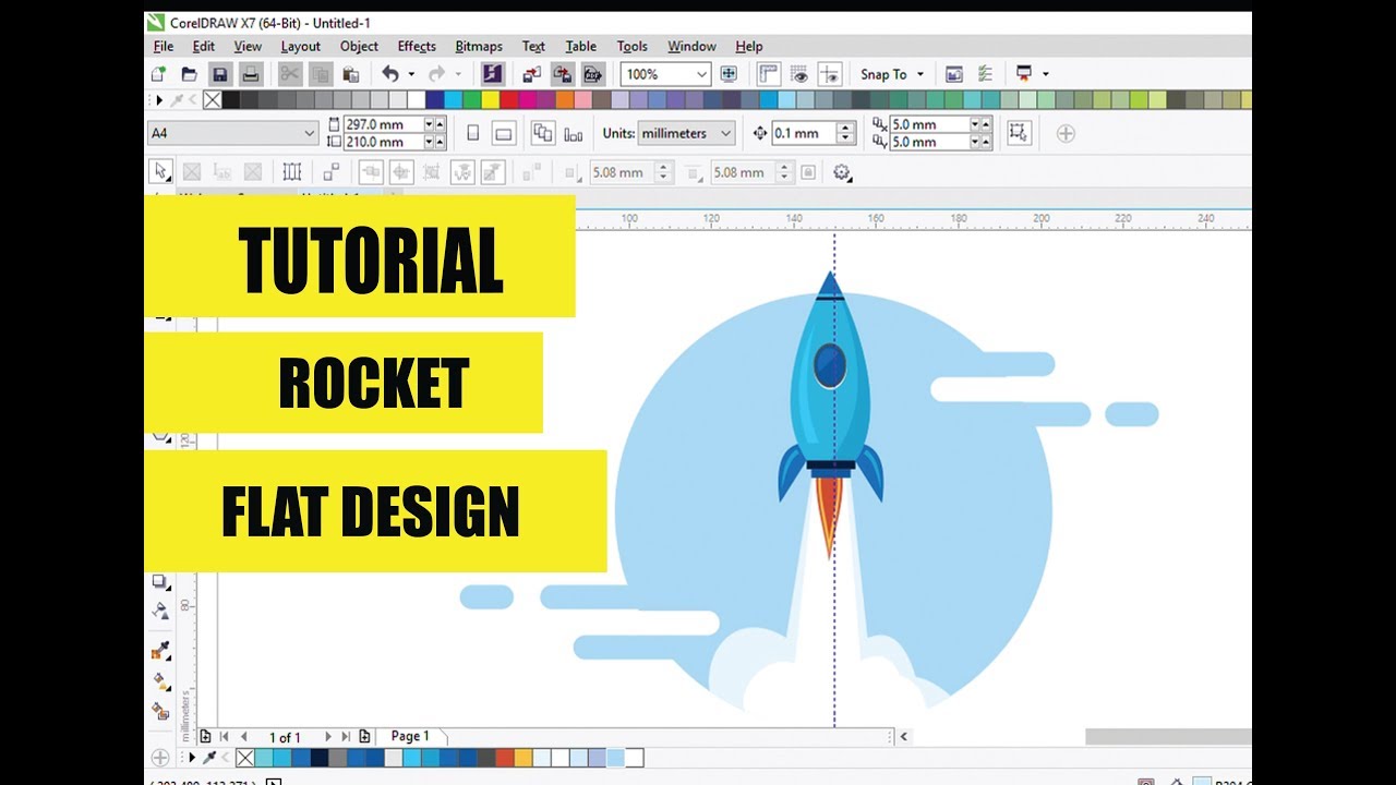 CorelDraw Tutorial | Cara Membuat Rocket Flat Design - YouTube