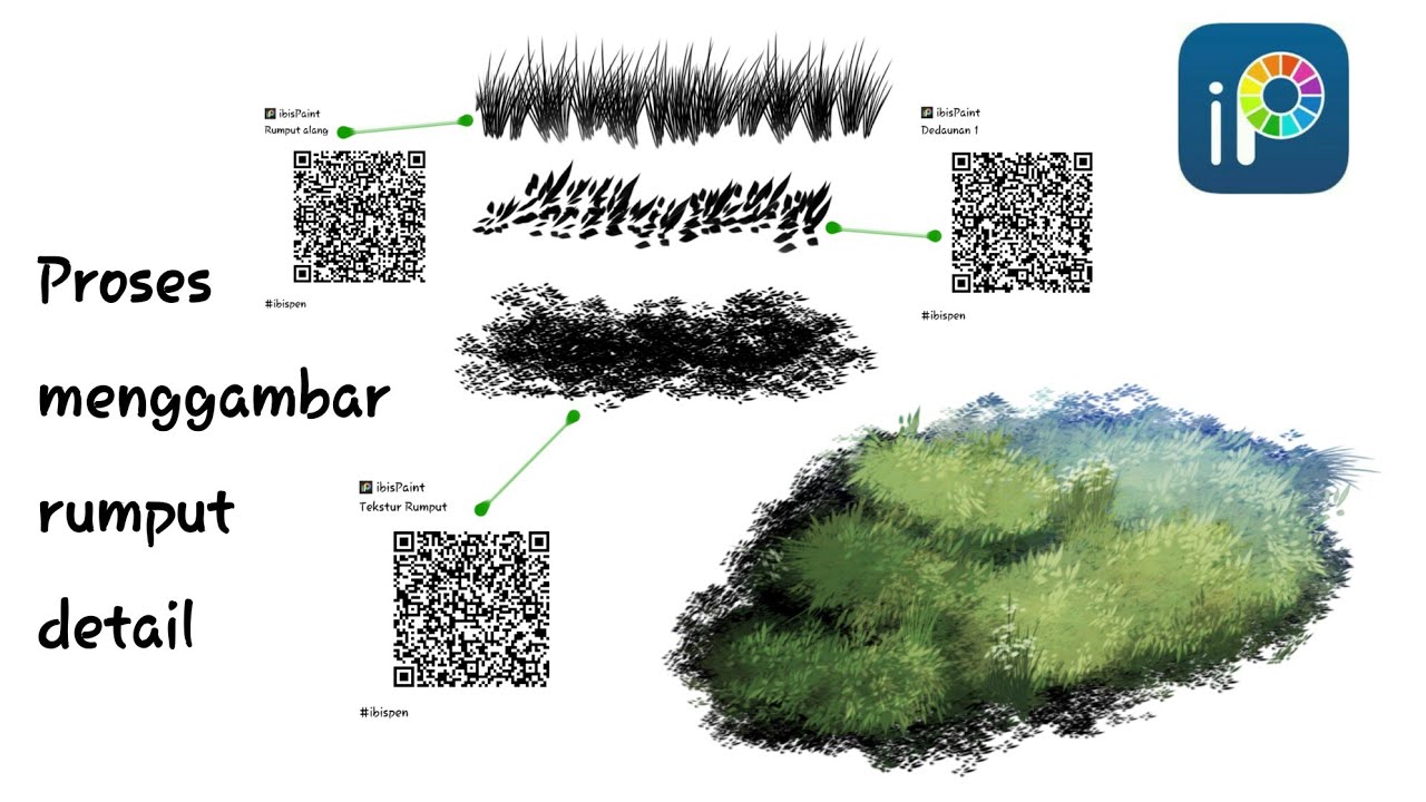 Speed paint | cara menggambar rumput [Ibispaint] - YouTube