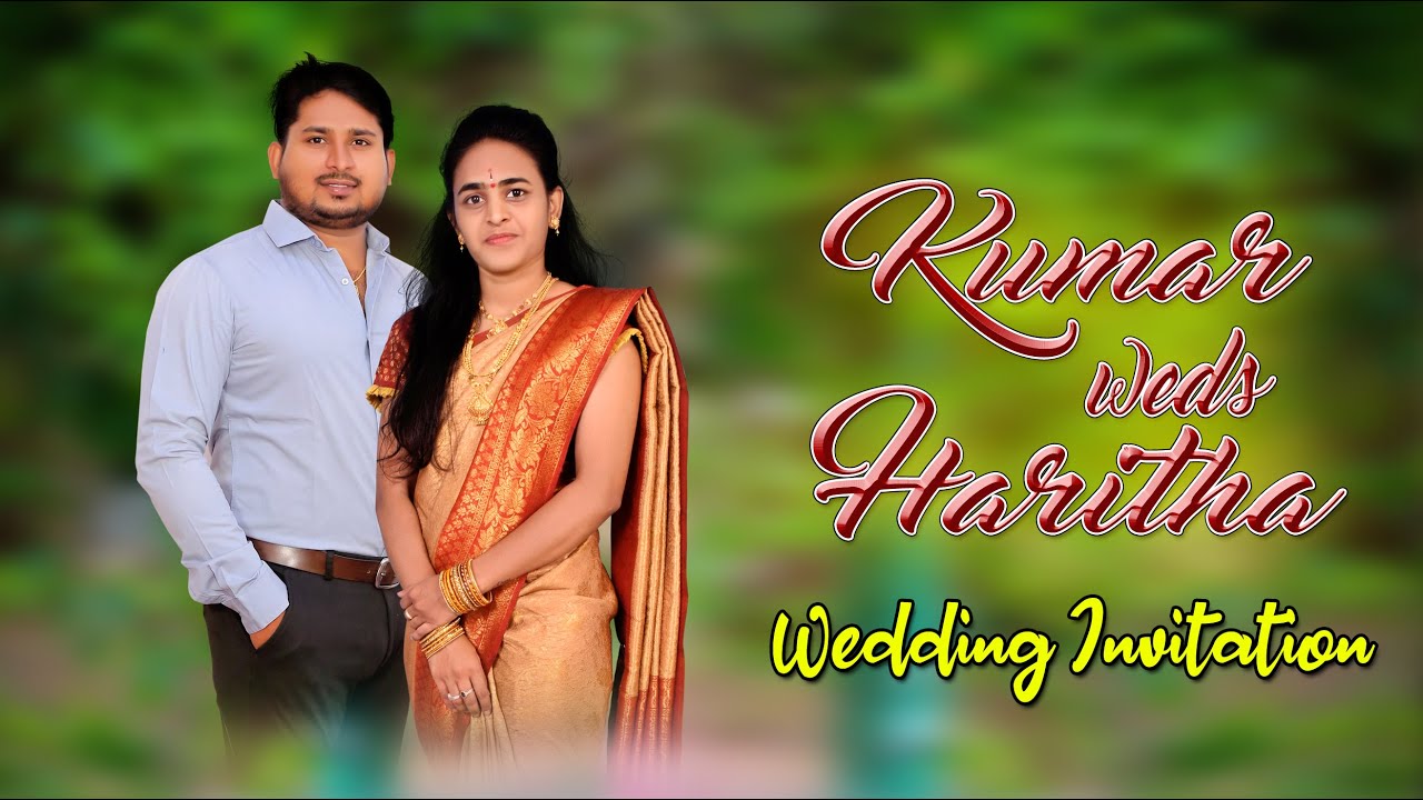Kumara Swamy weds Haritha | Wedding WhatsApp Invitation | 4K | Ambu digitals - YouTube