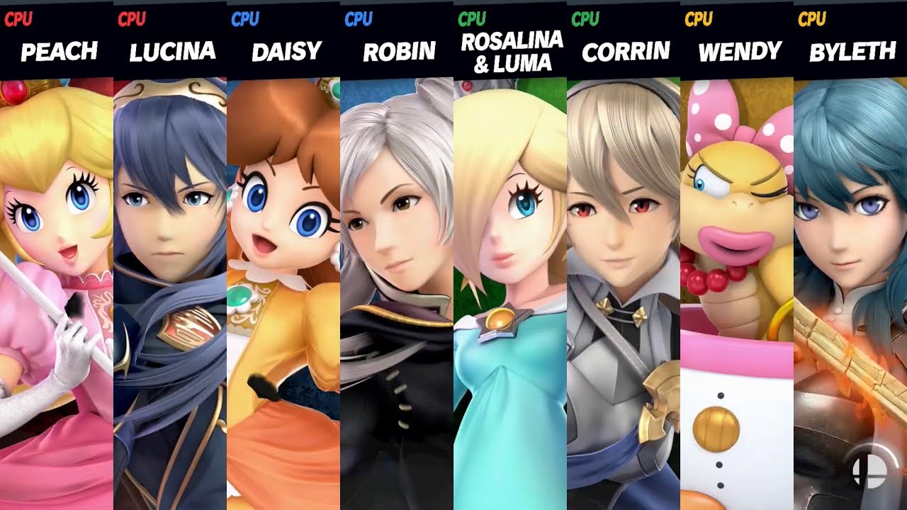 Super Smash Bros. Ultimate - Super Mario Girls & Fire Emblem Girls Team ...