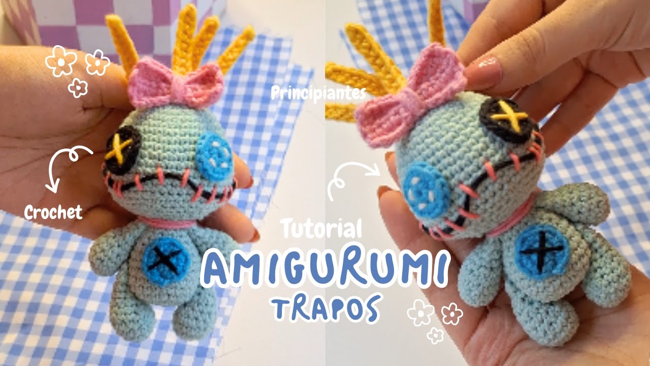 🌸 TRAPOS de Lilo & Stitch AMIGURUMI TUTORIAL / tejido a crochet súper ...