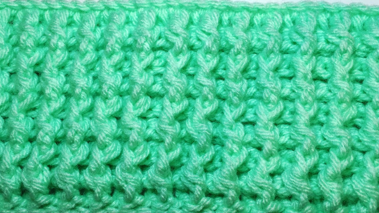 Crochet front post and back post pattern for blanket or scarf - YouTube