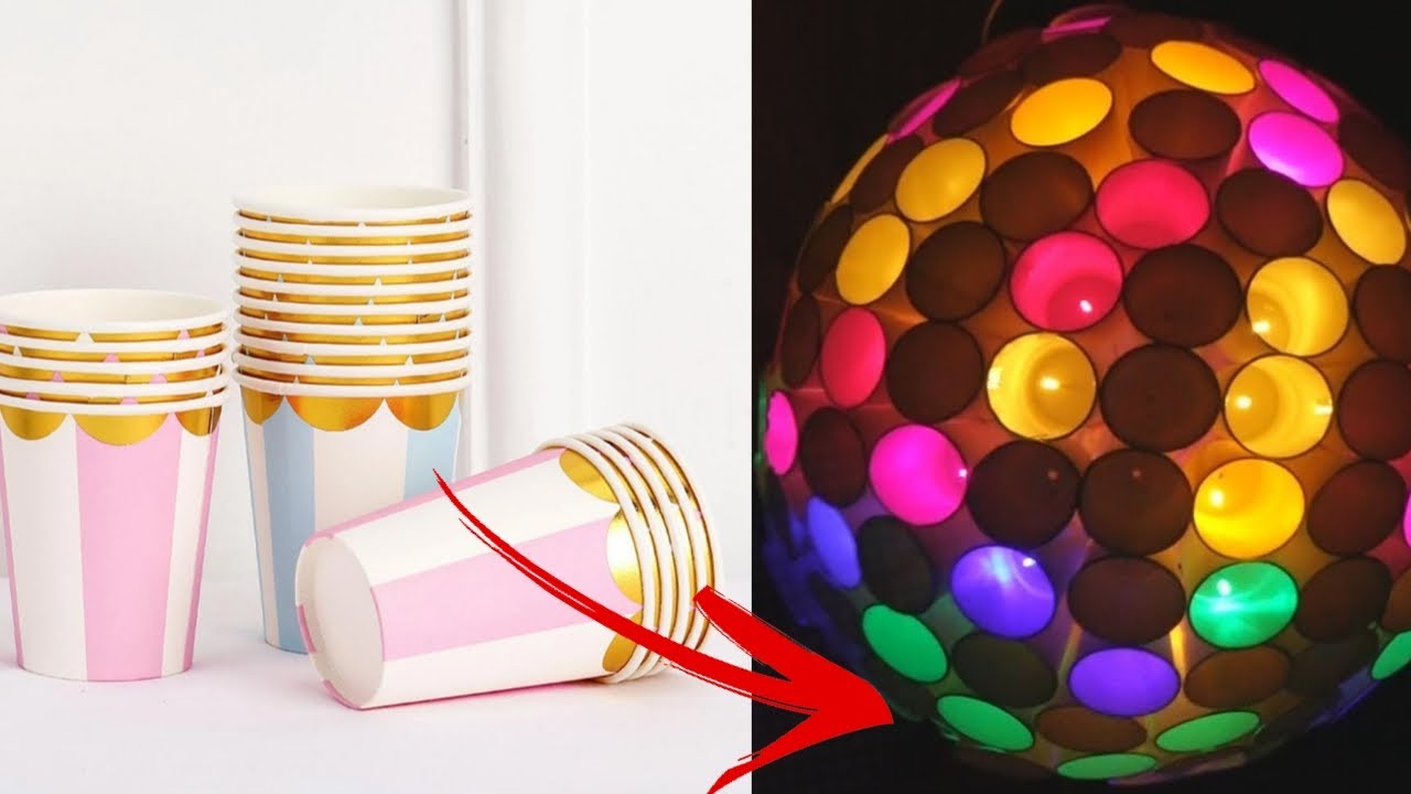How To Make Decoration set With Paper Cup and Led Lights | Shani Tech ...