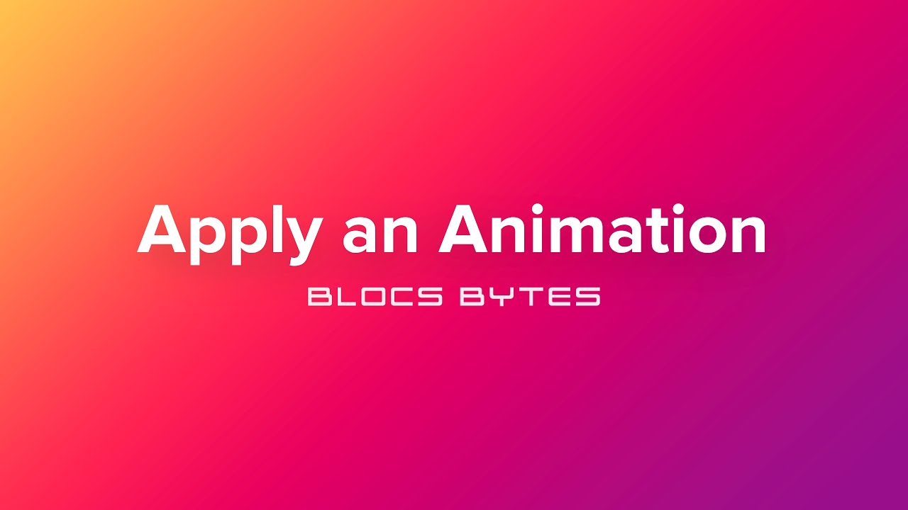 How to Apply an Animation - YouTube