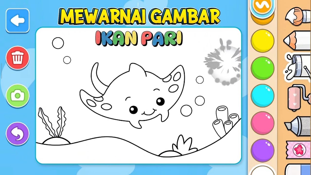 MEWARNAI GAMBAR IKAN PARI BINTIK BIRU - YouTube