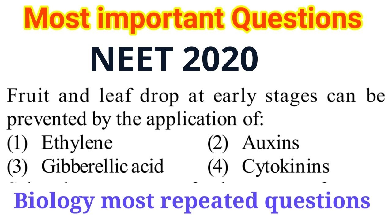 Most expected questions for NEET 2020 || NEET के लिए very important ...