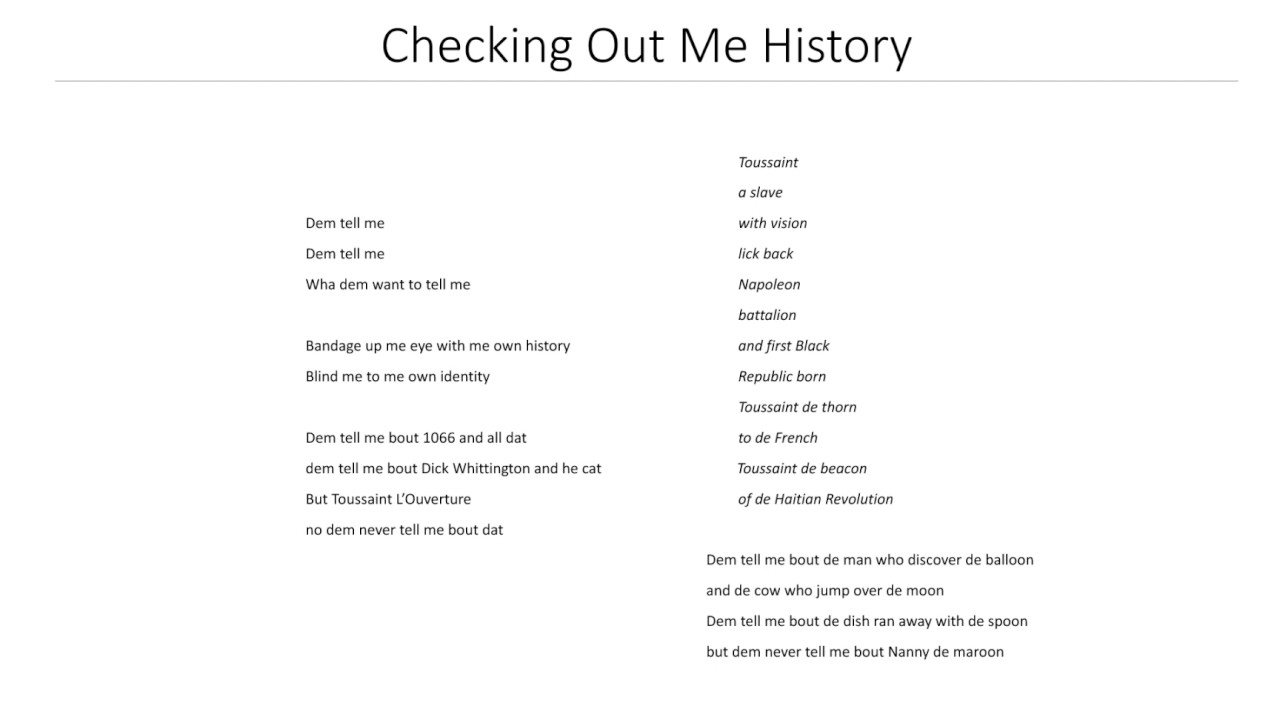 Checking Out Me History - YouTube