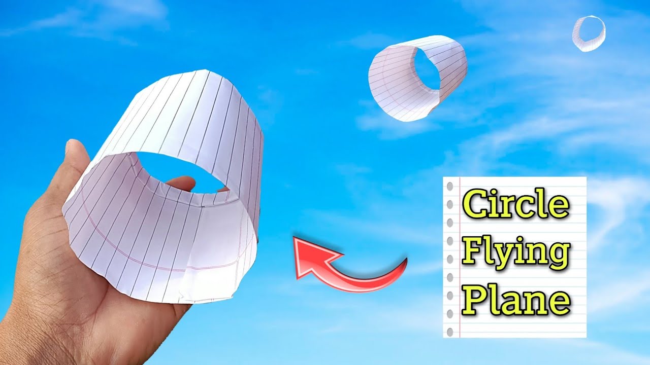notebook paper circle plane ⭕, flying paper plane, make notebook plane ...