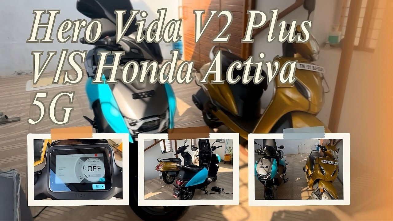 Comparison of “Hero Vida V2 Plus V/S Honda Activa 5G” Slow version 🐢 ...